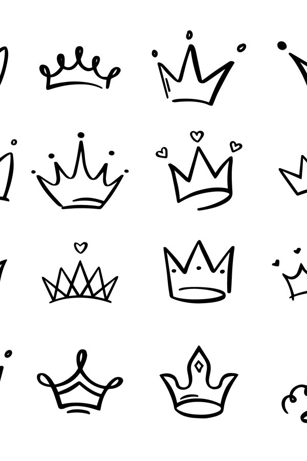 Simple Queen Crown Outline