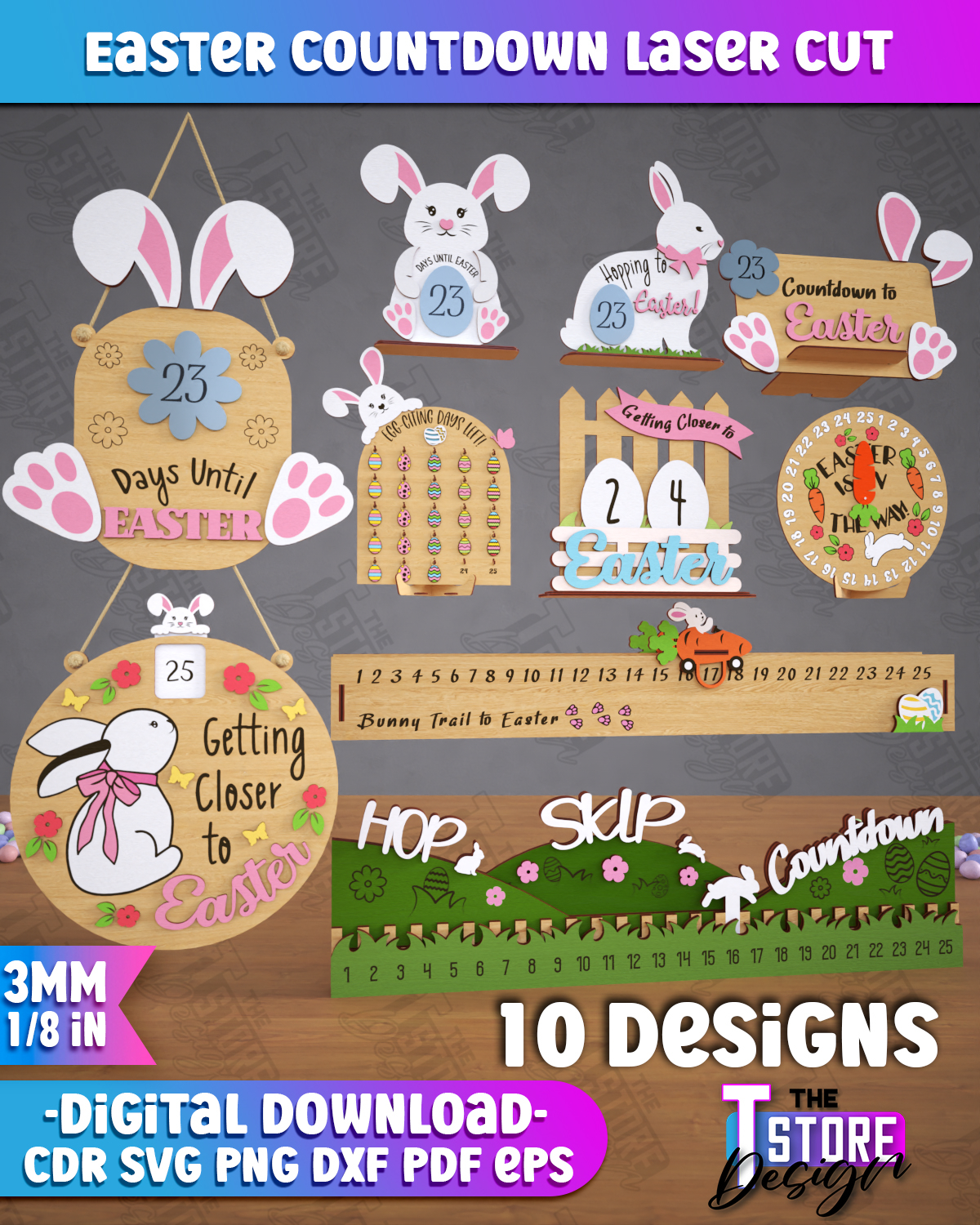 Easter Countdown Laser Cut Bundle, Easter Countdown Calendar