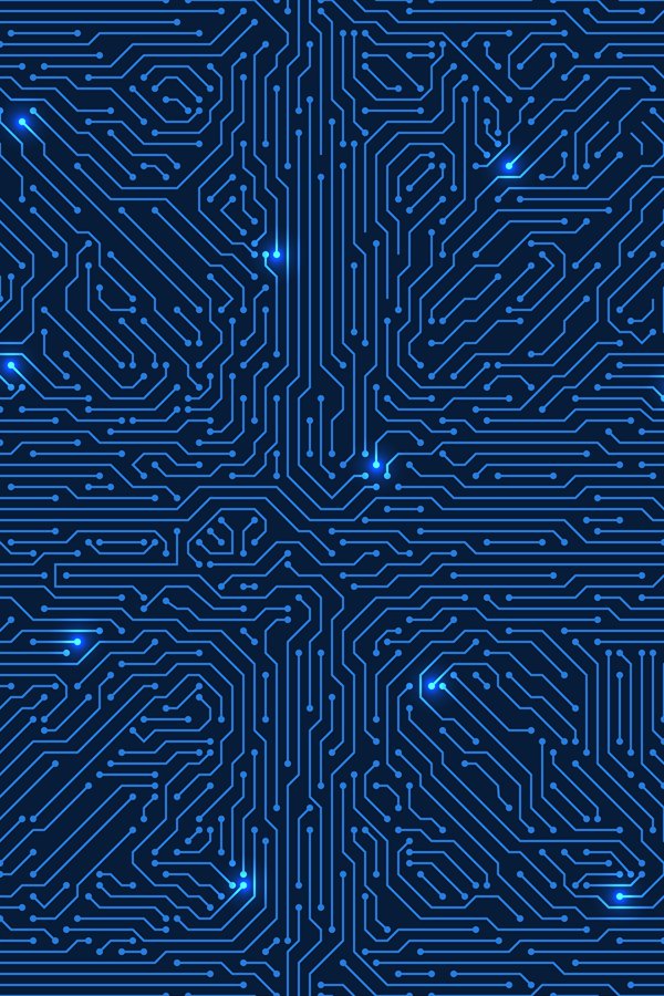 Circuit board vector seamless texture. Sci fi electronic bac