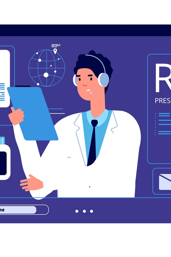 RX prescription online. Medical app, online prescription. Ve