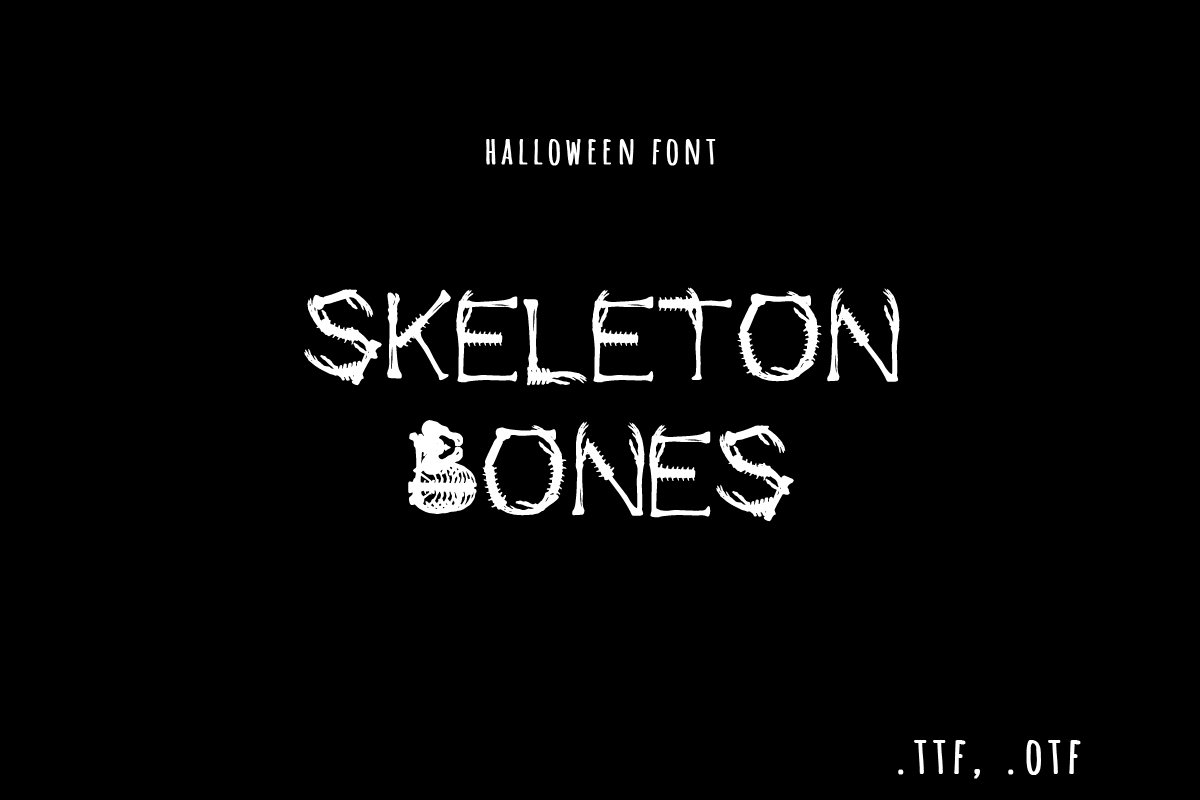 Skeleton bones. Decorative font