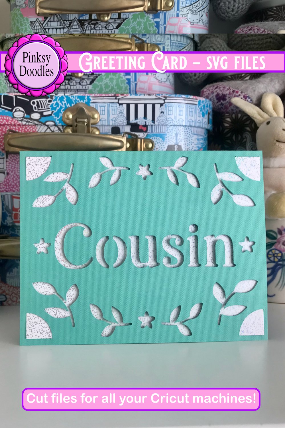 Cousin card svg cut files