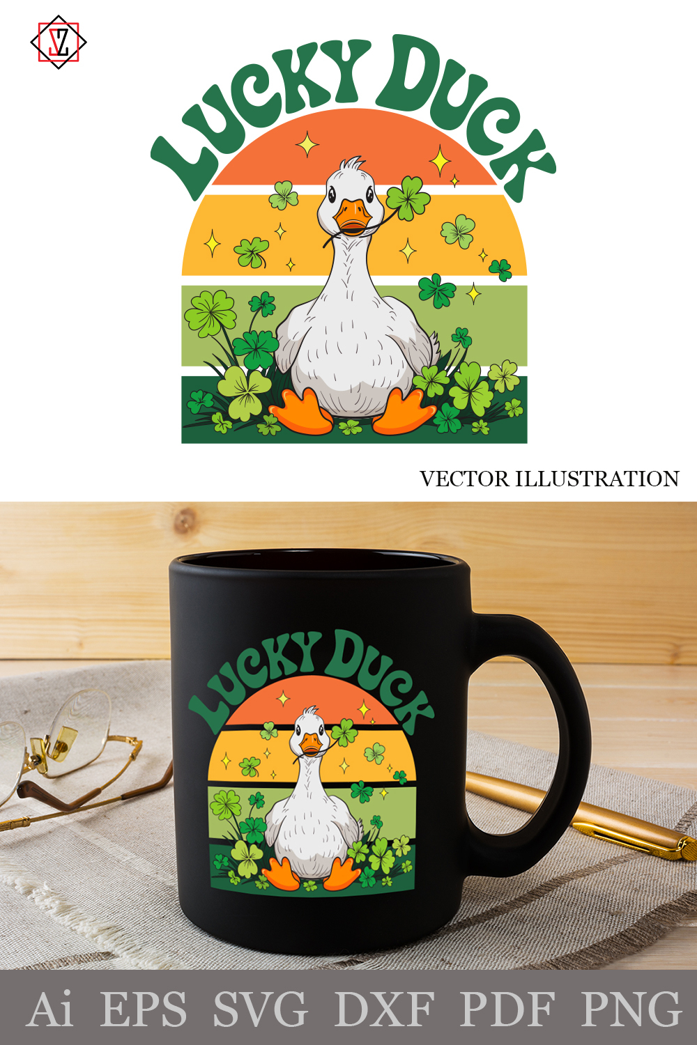 ‘Lucky Duck’ vector illustration