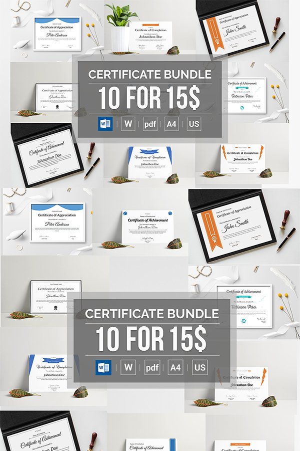 Bundle certificate Template