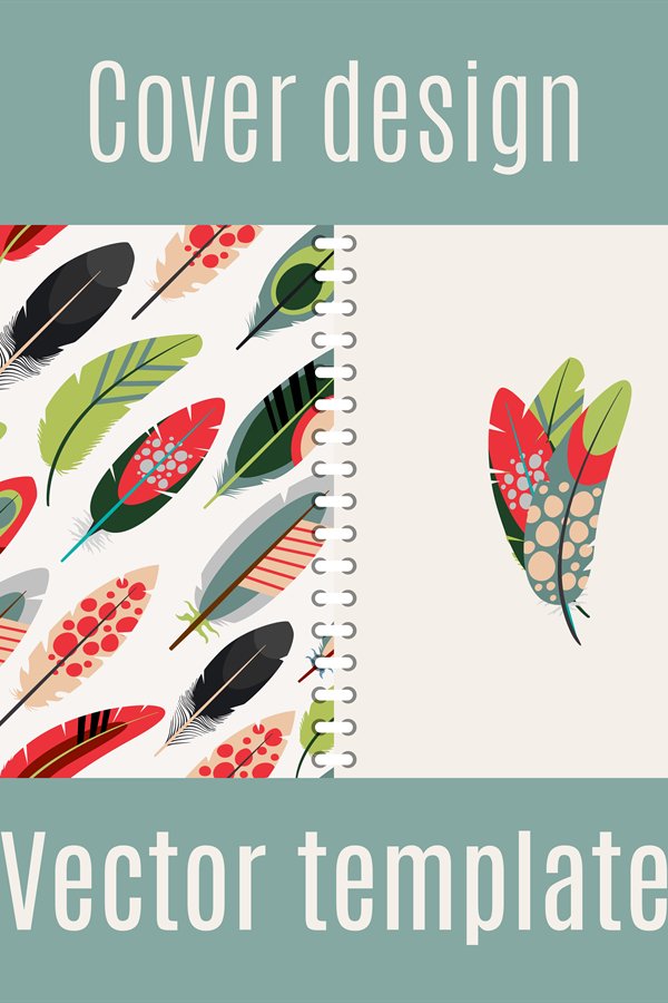 Cover design with feathers pattern (860013)