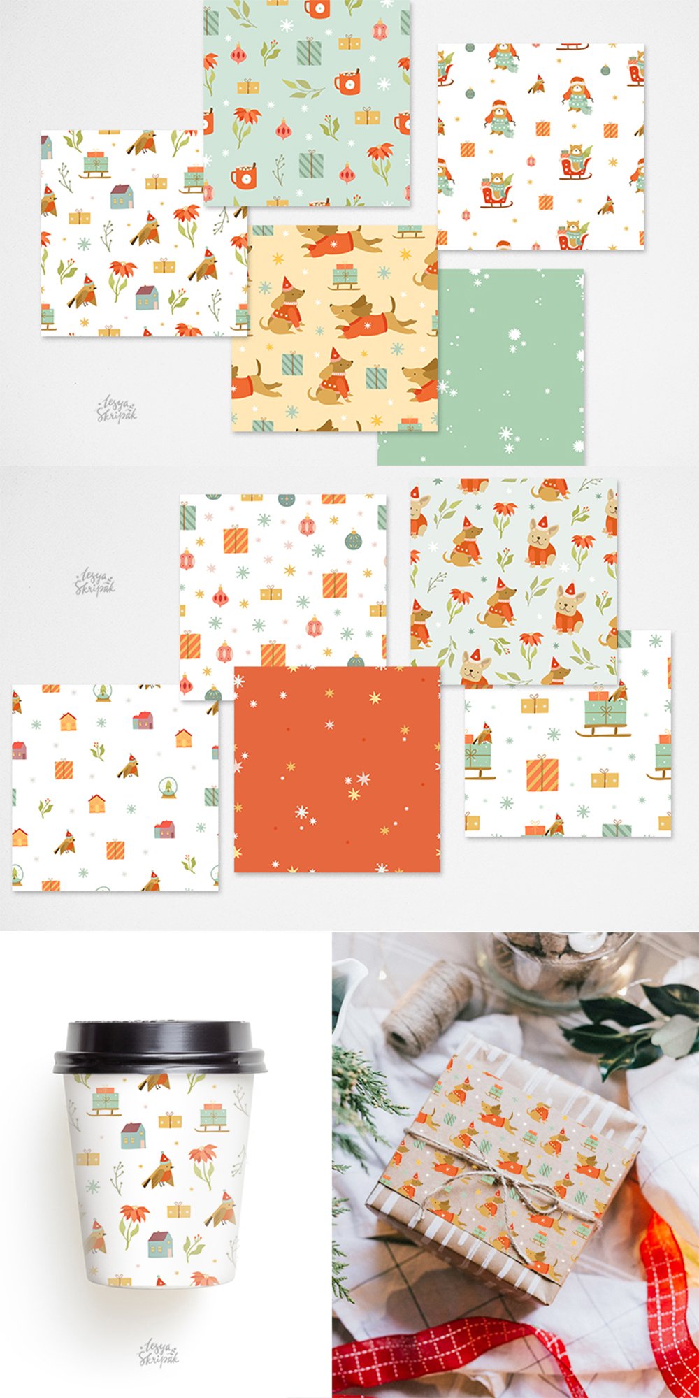 Christmas patterns, digital paper (1722121)
