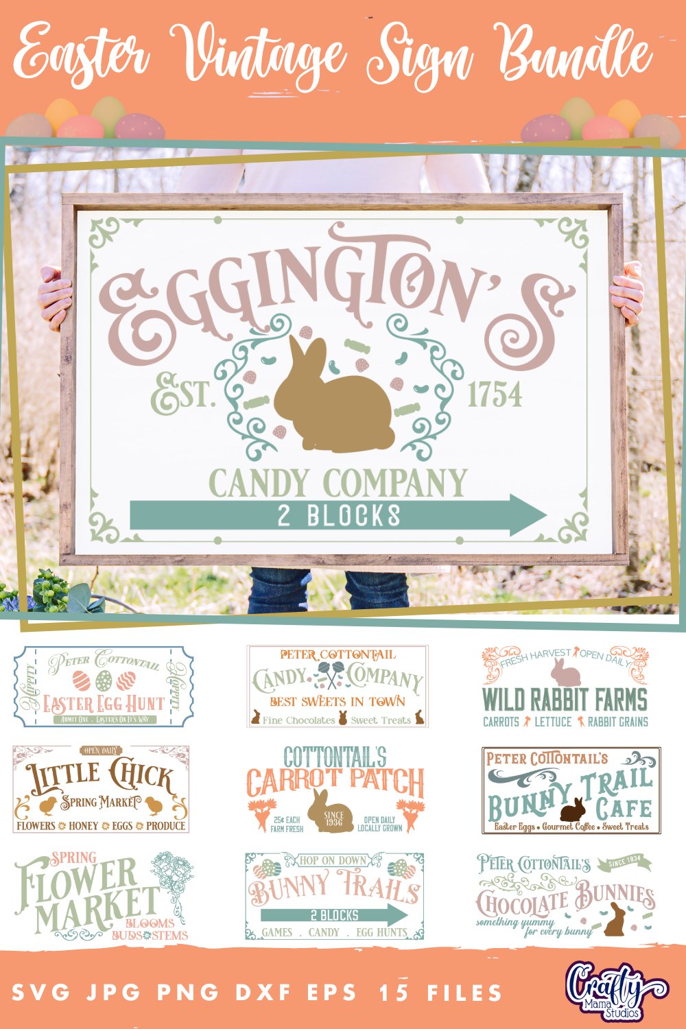 Easter Vintage Farmhouse Home Sign Bundle #1| Spring Decor