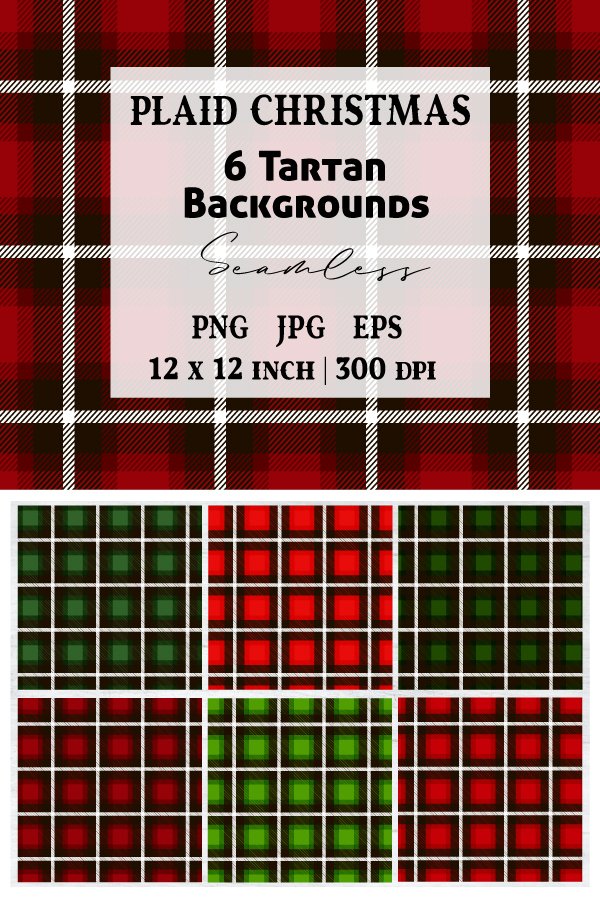 Buffalo Plaid Backgrounds, Tartan Digital Paper, Christmas