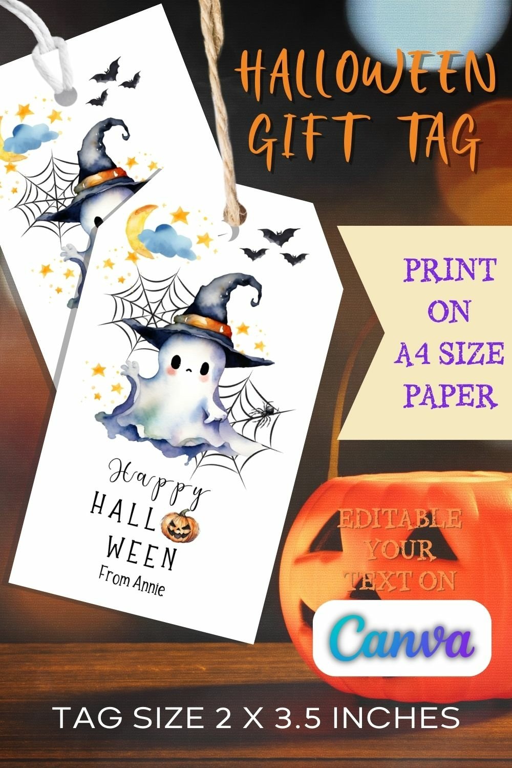 Editable Halloween Gift Tag #3
