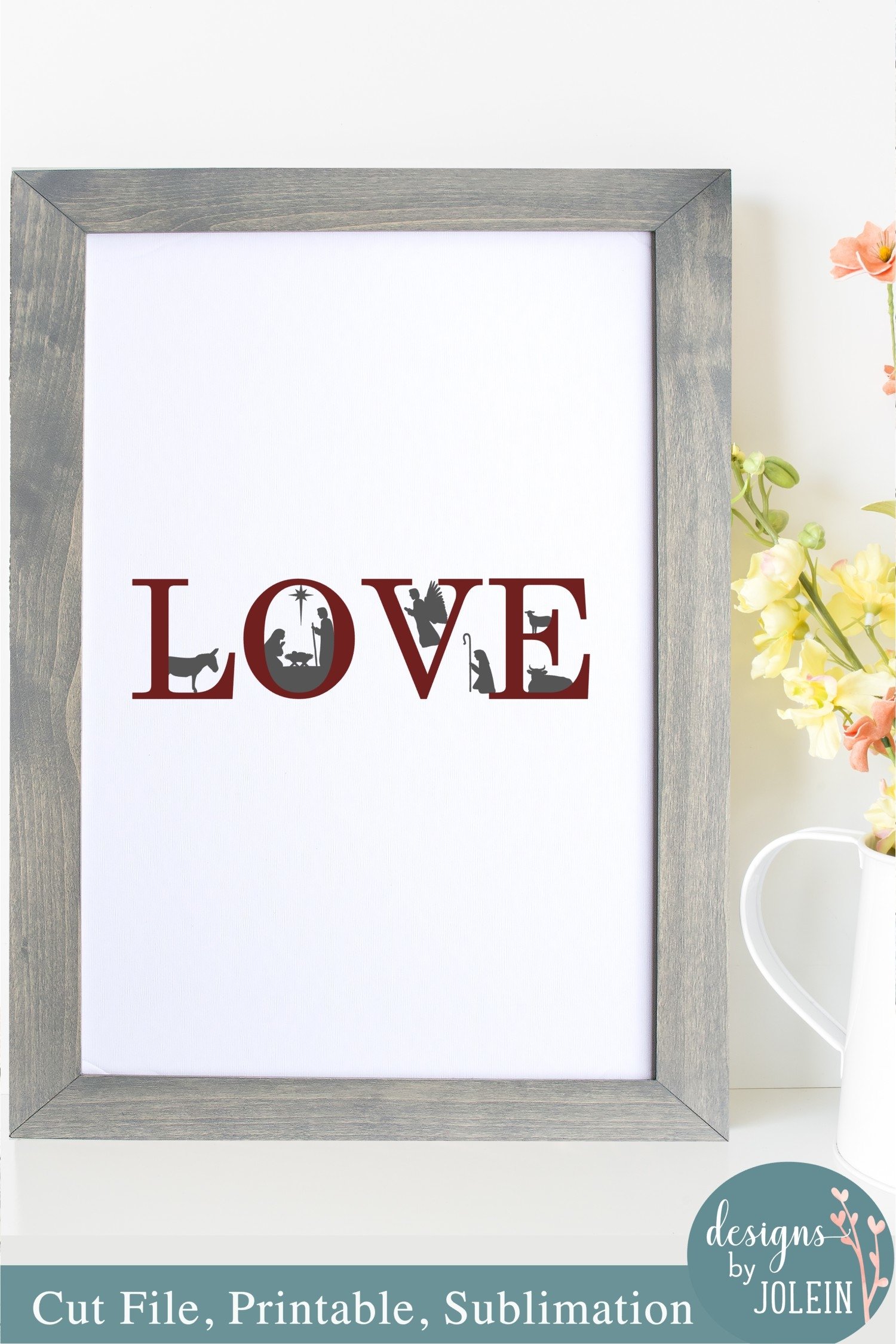 Love Nativity Scene SVG, Sublimation, Printable, Cricut