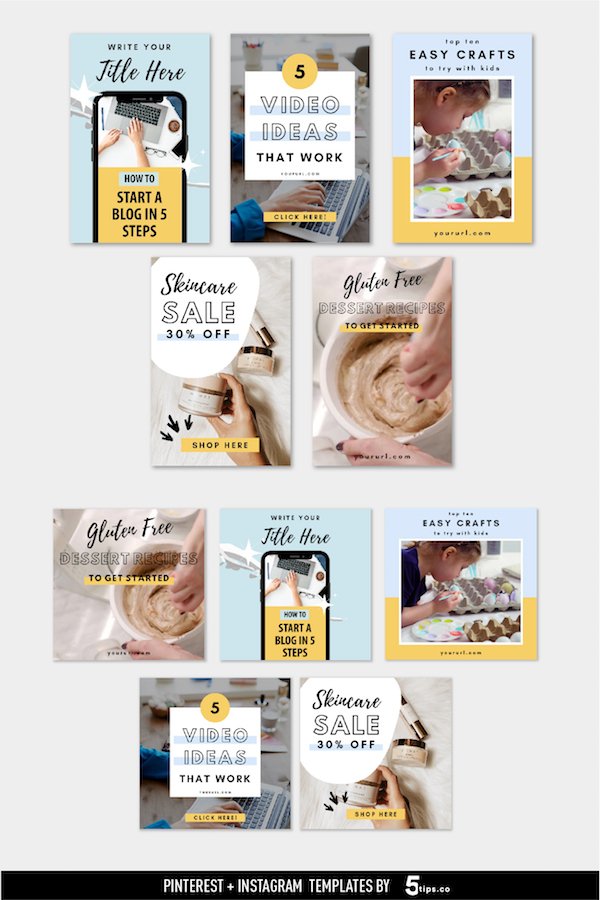 ANIMATED Video Templates Pinterest & Instagram Pack | Canva