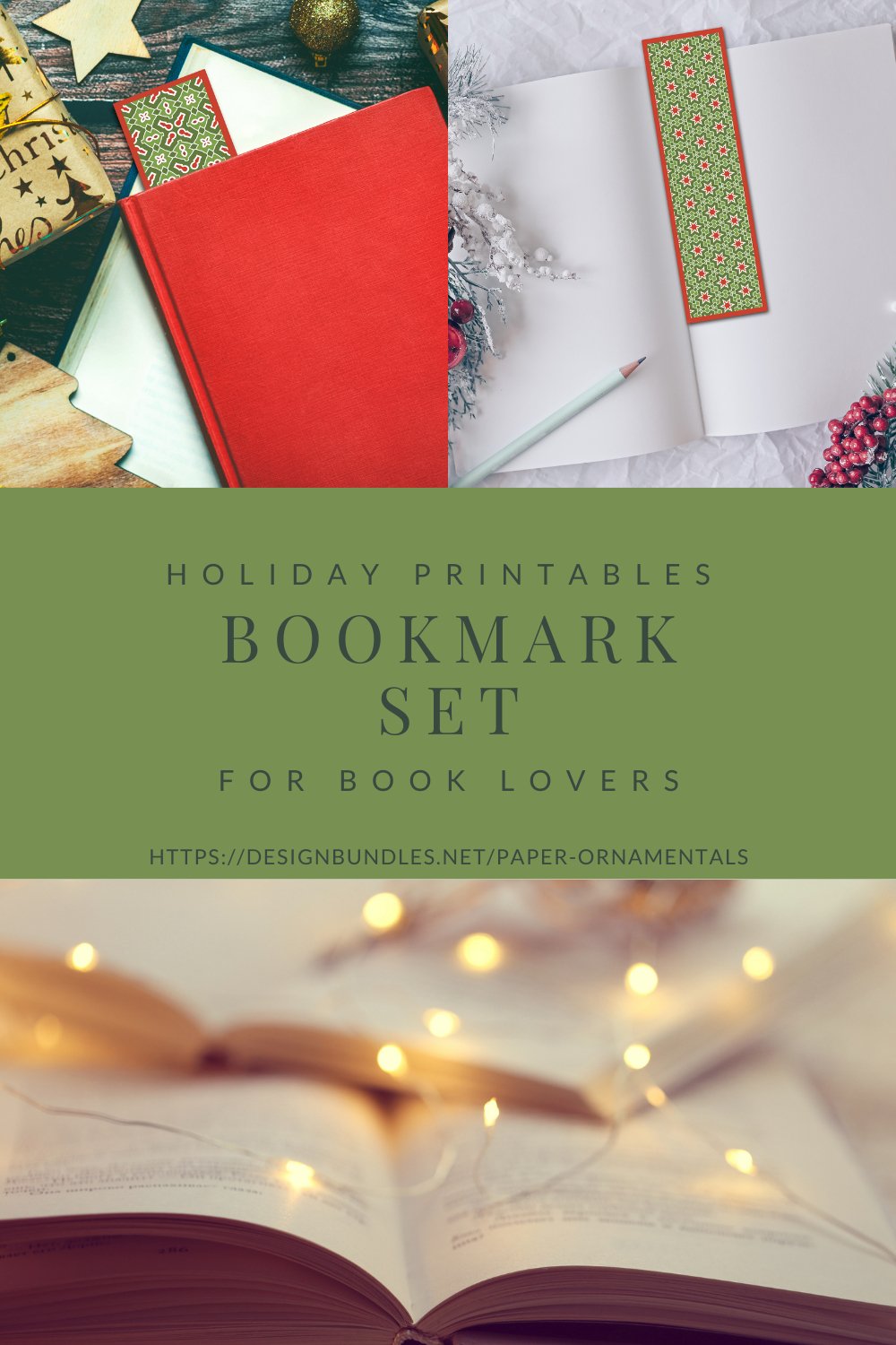 Bookmark, Printable Bookmark Set, Christmas Bookmarks