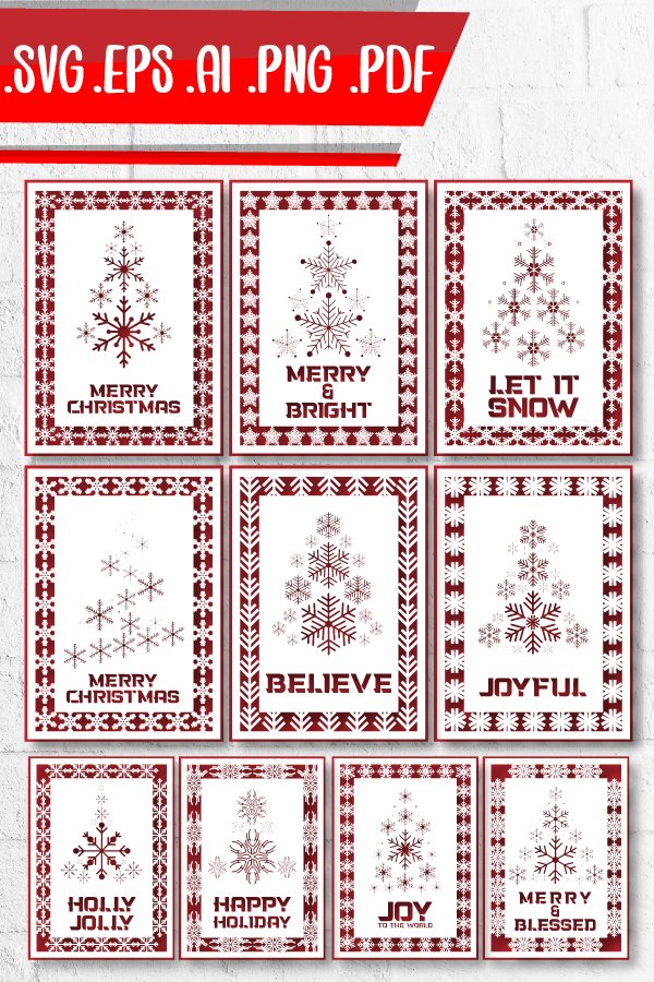 Christmas Greeting Card Bundle svg eps ai png pdf (1682608)