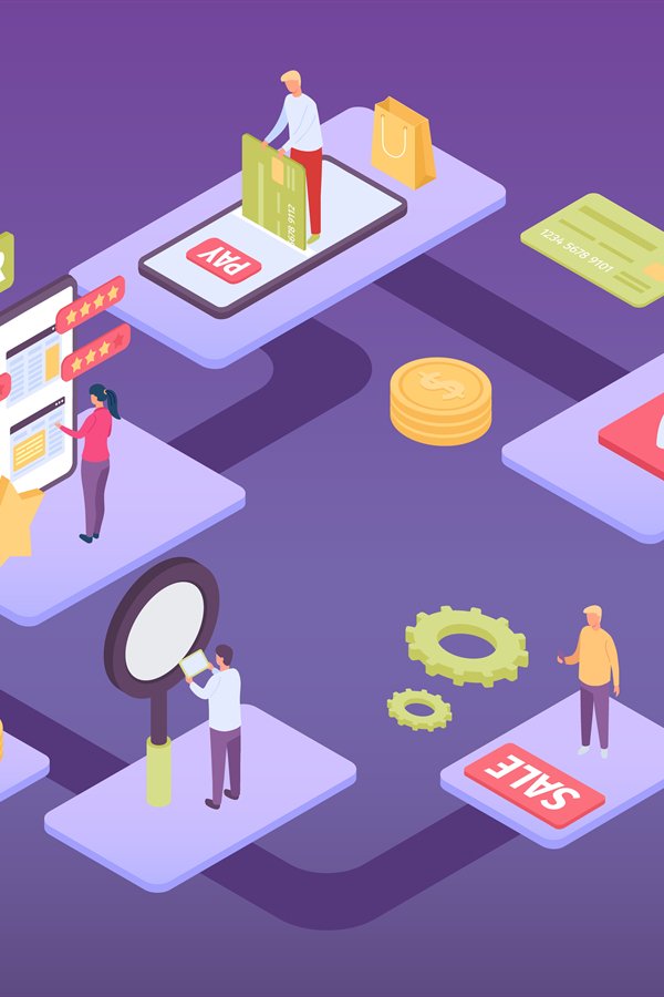Isometric online customer journey game infographic map. Gami