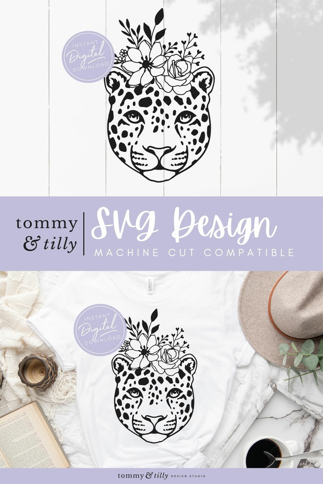 Flower Leopard No.3 SVG Cut File for Cricut and Silhouette