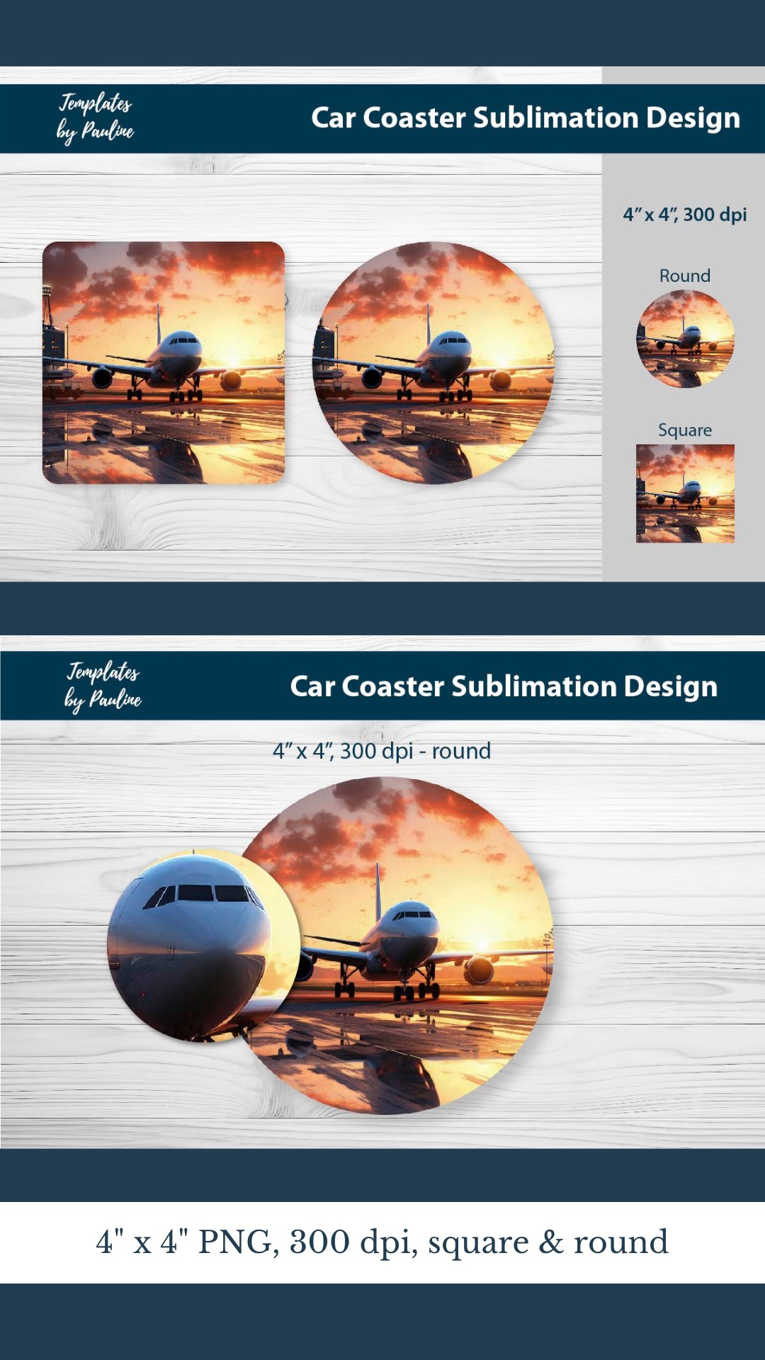 Airplane Car Coaster Sublimation Designs, Aviaton Key Chain