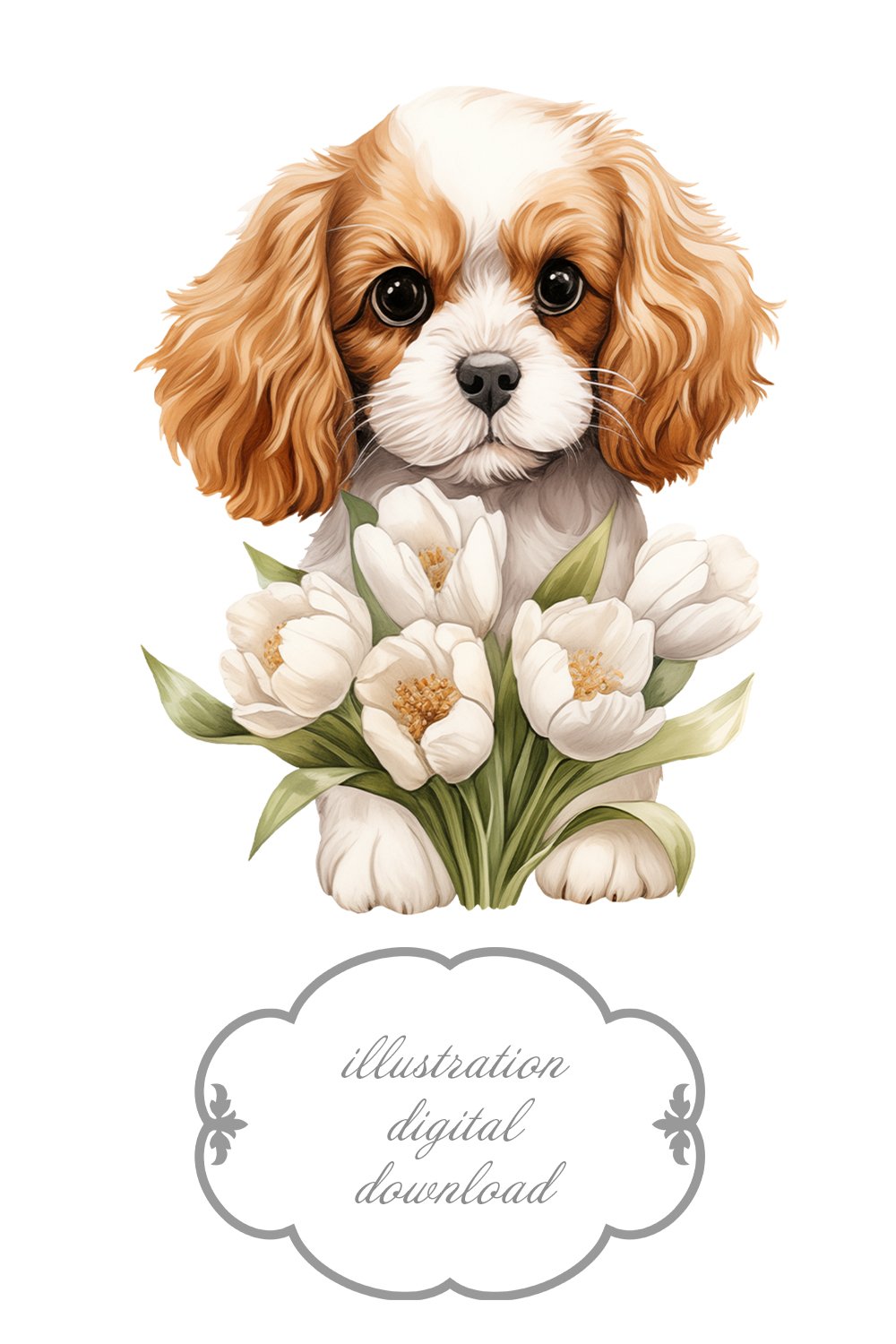 Cavapoo with Flowers (3120729)