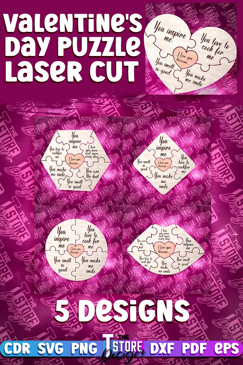 Valentine's Day Puzzle|Couple Puzzle Laser Cut Design|Love