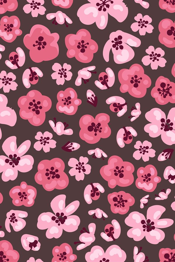 Pink sakura flowers seamless pattern