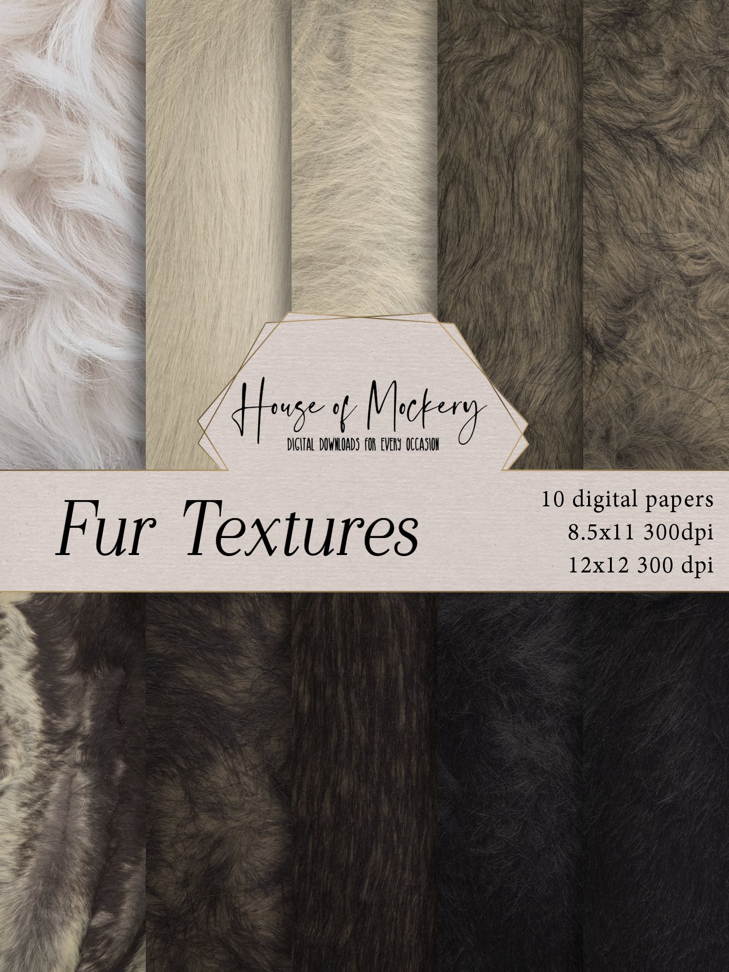 Fur Textures Digital Scrapbook Background Paper Pack