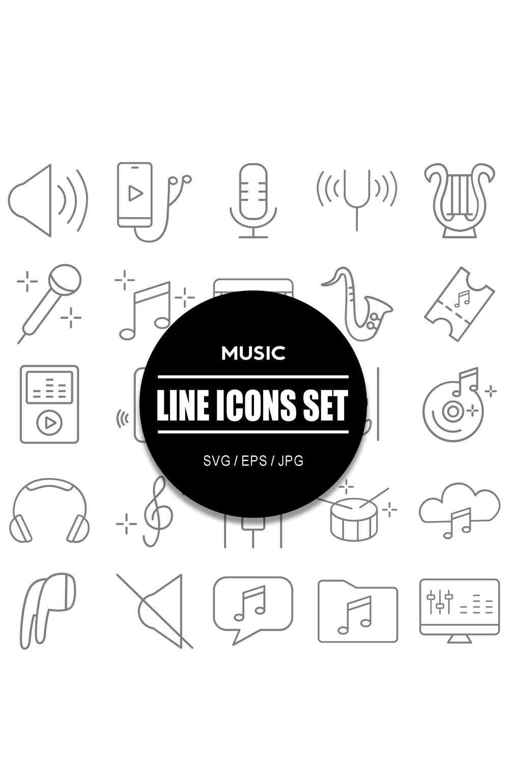 Music Line Icon Set