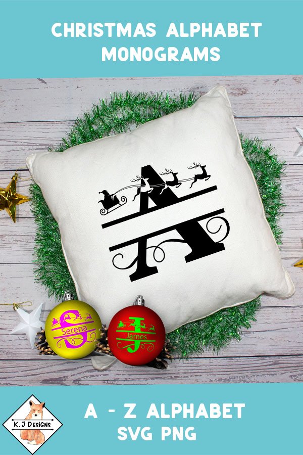 Christmas Alphabet Monogram SVG | Holiday Clipart