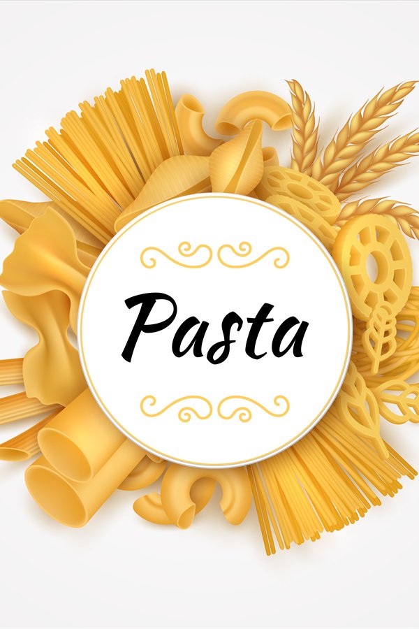 Pasta background. Realistic Italian cuisine dry macaroni typ