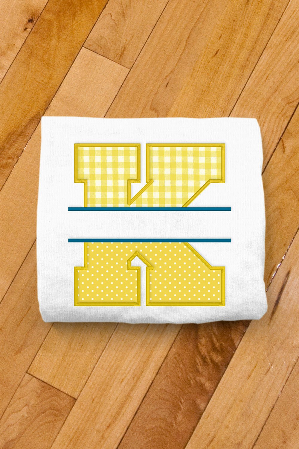 Varsity Letter K Split Applique Embroidery File