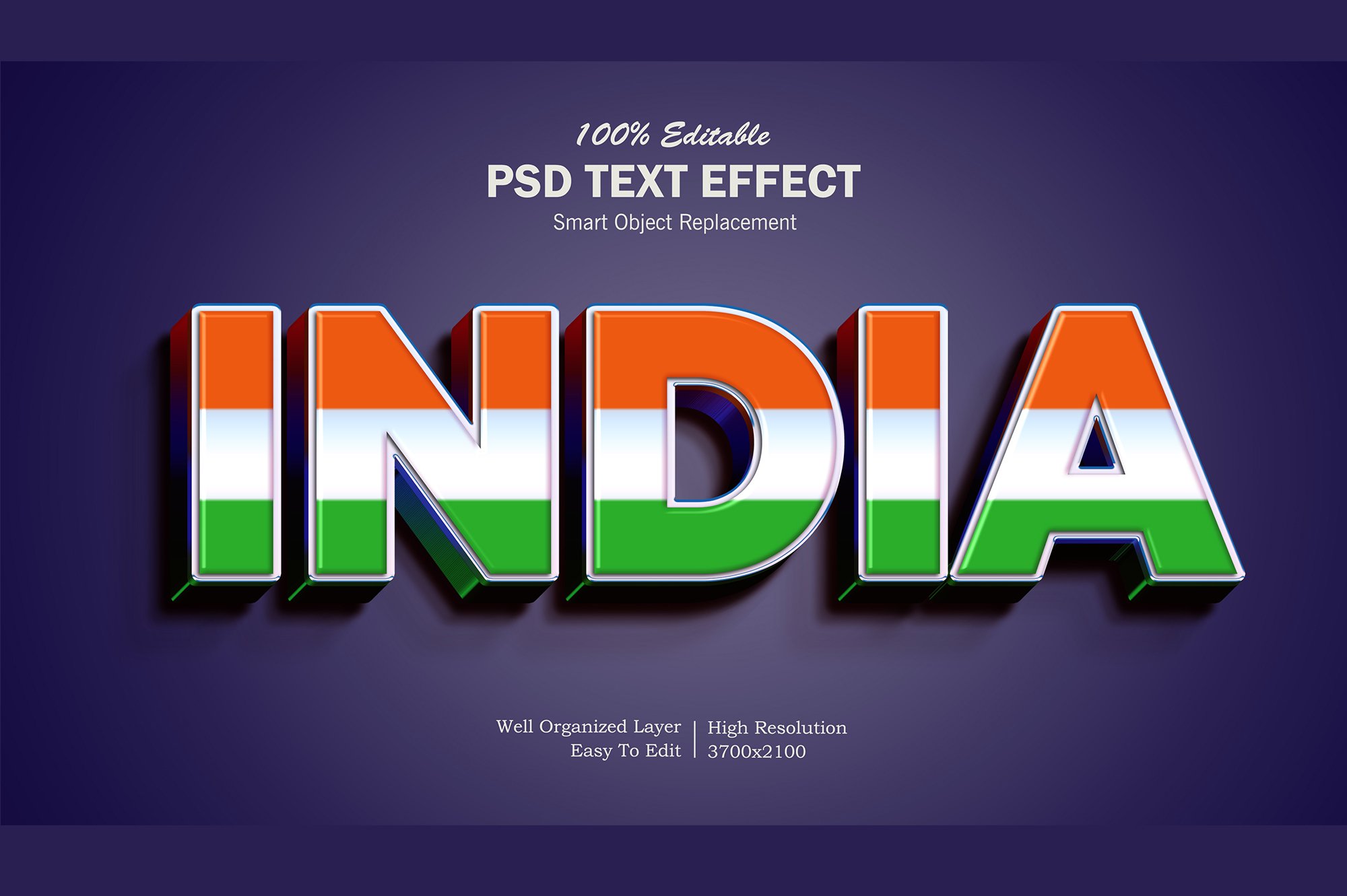 Indian Flag Color Editable PSD Text Effect