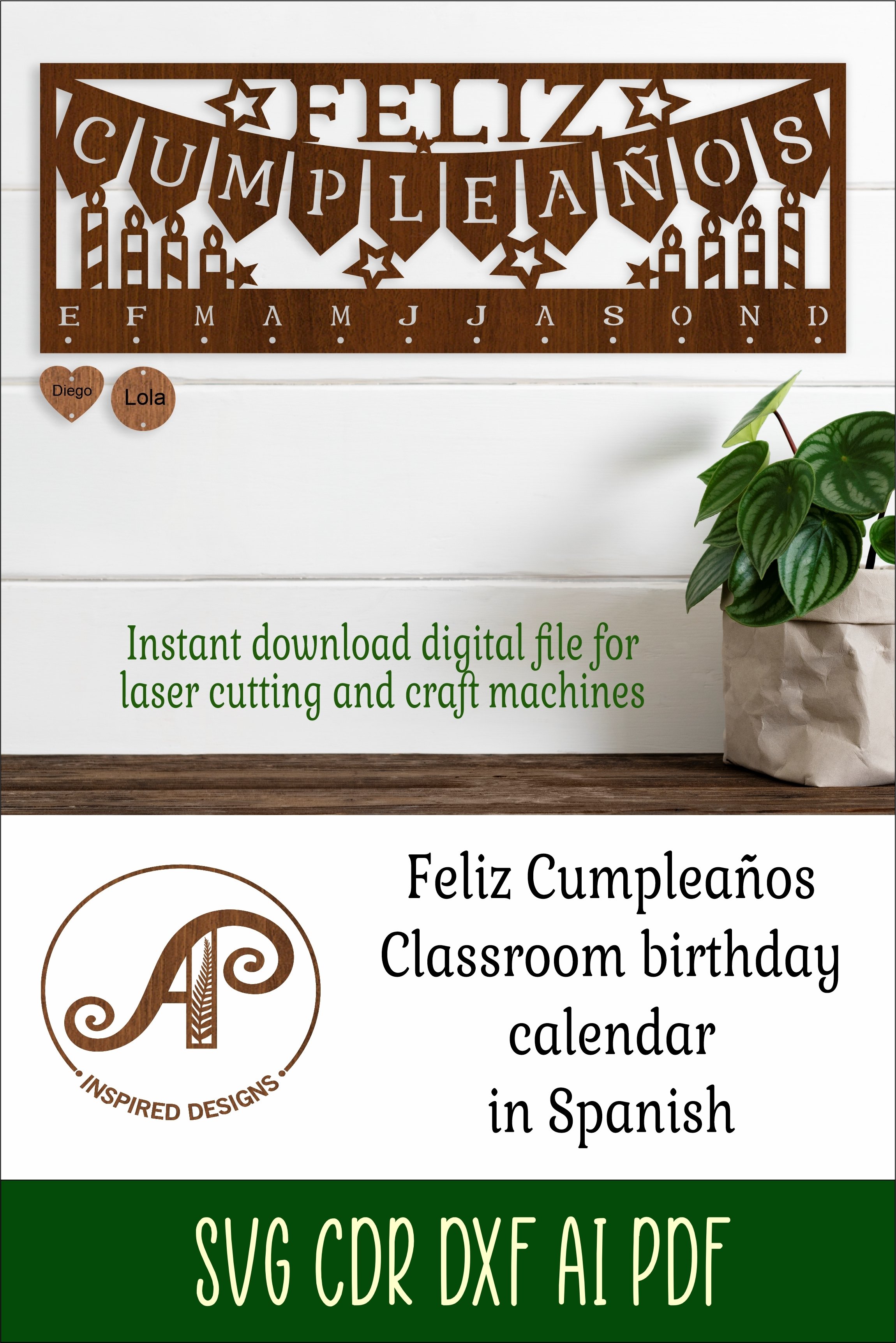 Feliz Cumpleanos Spanish Classroom Birthday monthly planner