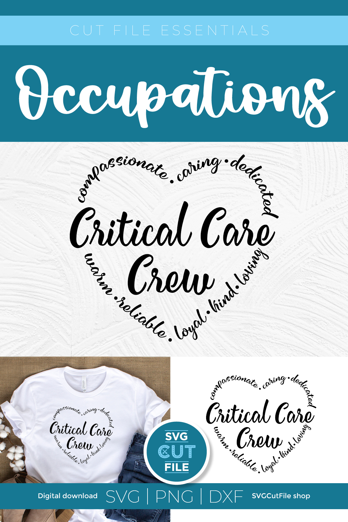Critical Care SVG perfect for gifts like shirts and totes
