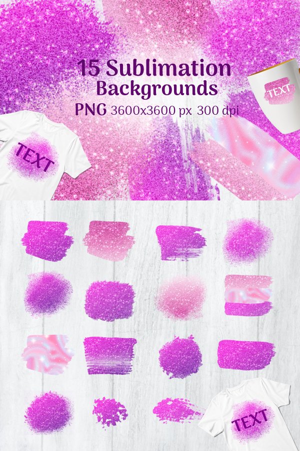 Sublimation Backgrounds Bundle, Glitter Texture,Brush Stroke