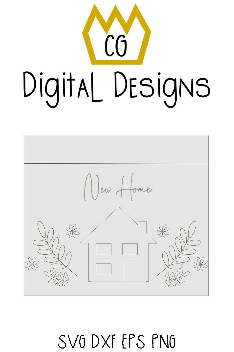 New Home Card & Envelope - SVG DXF EPS PNG (1180983)