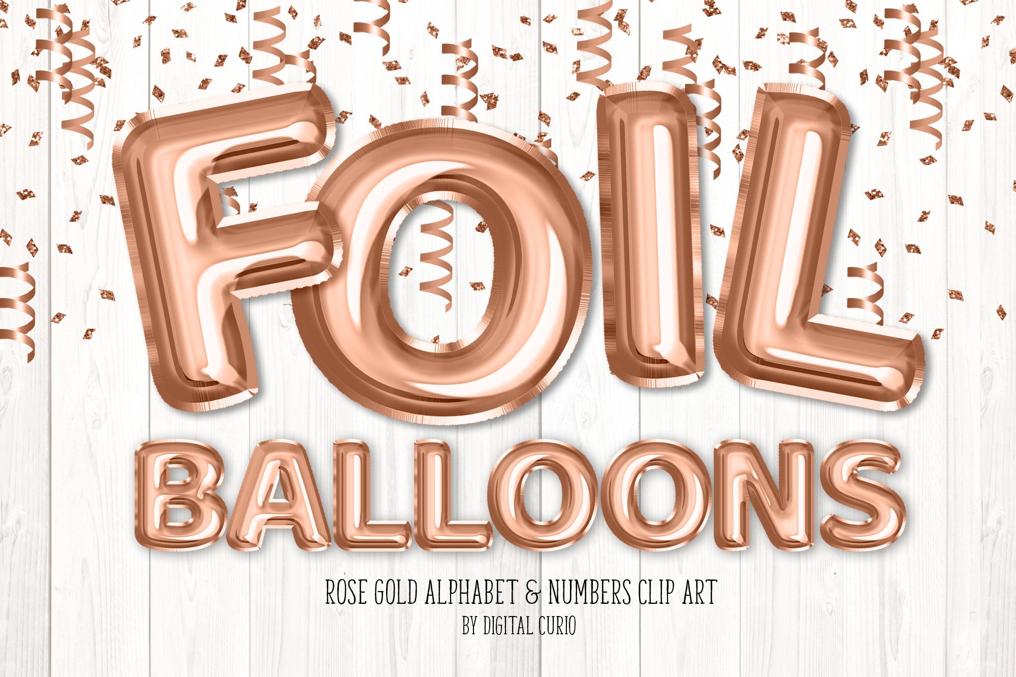 Rose Gold Foil Balloon Alphabet Clipart (1138534)