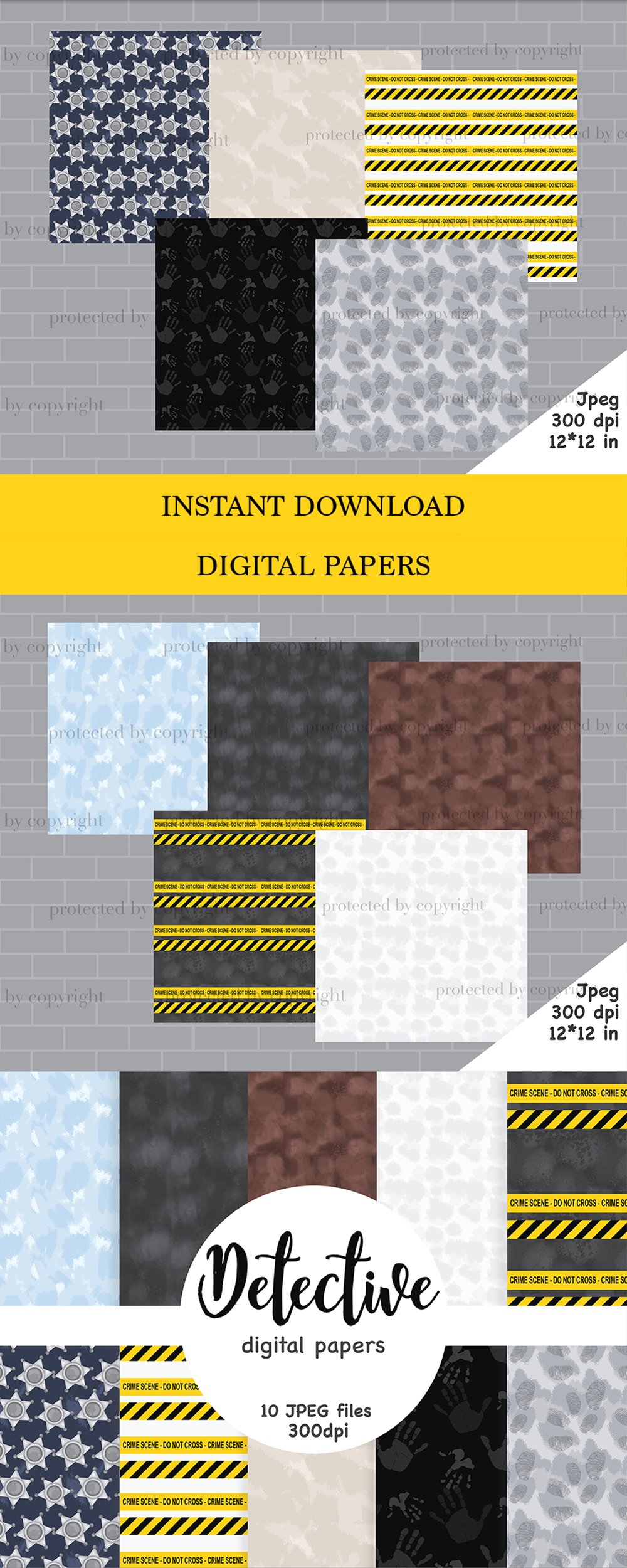 Detective Digital Paper | Investigation Pattern