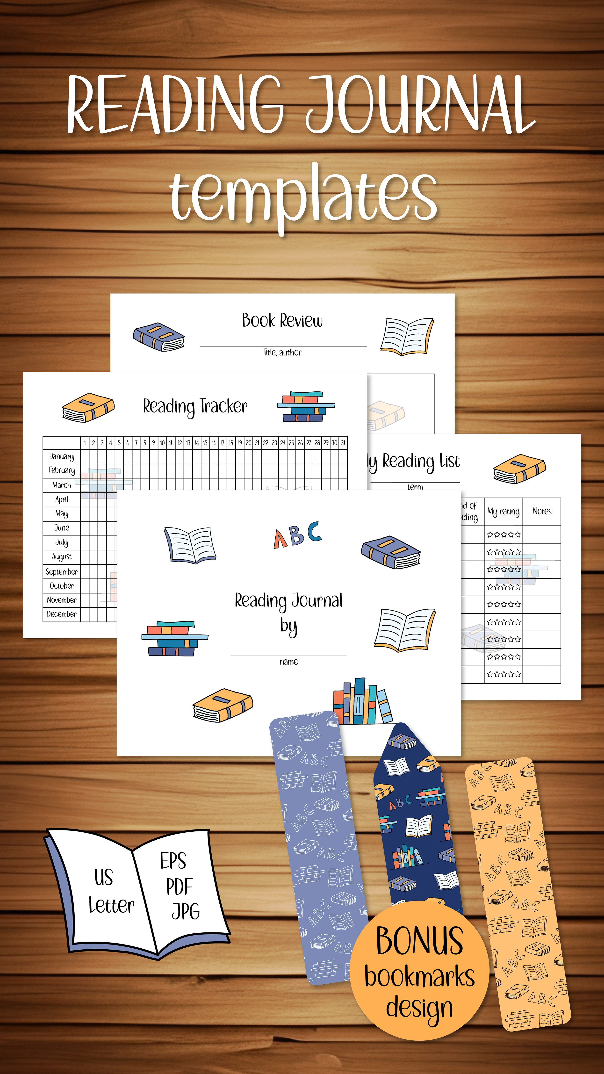 Reading Journal for Kids Print Template | Log for Readers