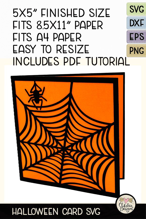 Spider Web Halloween Card SVG Cutting File