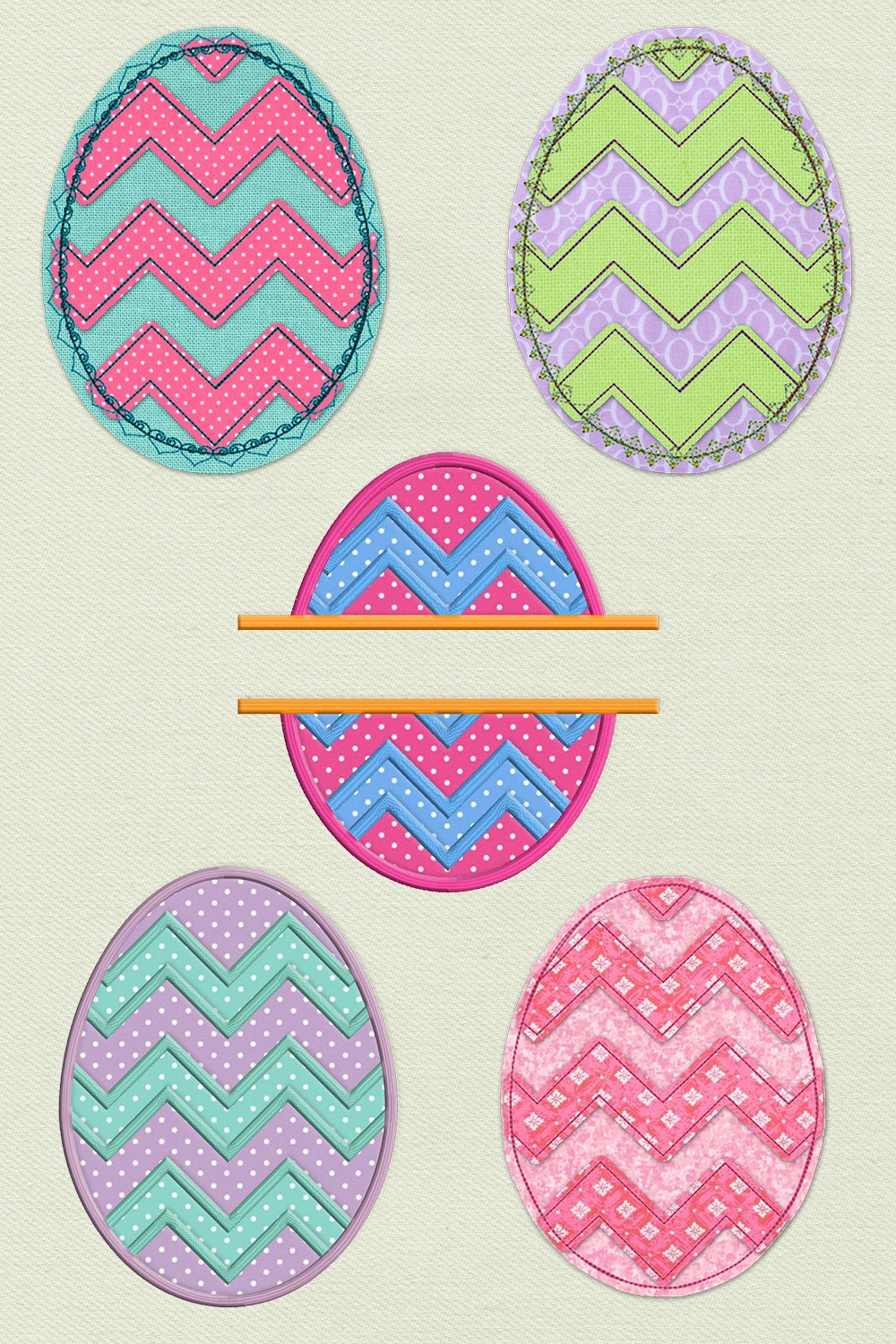 Chevron Easter Egg Applique Embroidery Design (2438172)