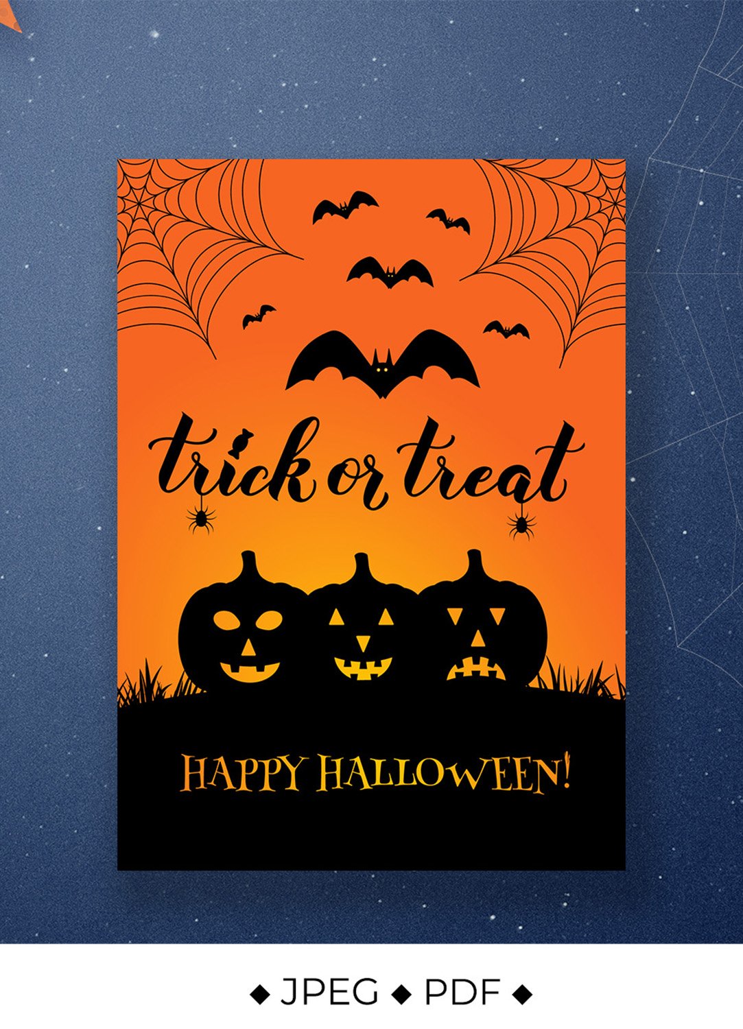 Halloween card printable. Trick or Treat.