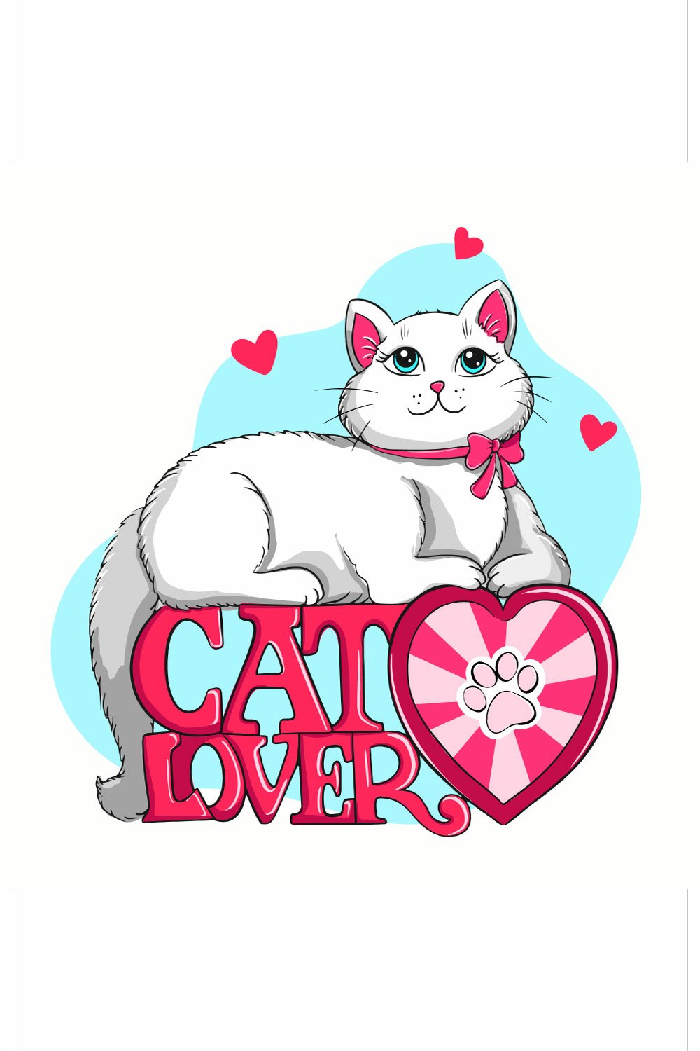 Cat lover design with a cute white and fluffy cat svg png