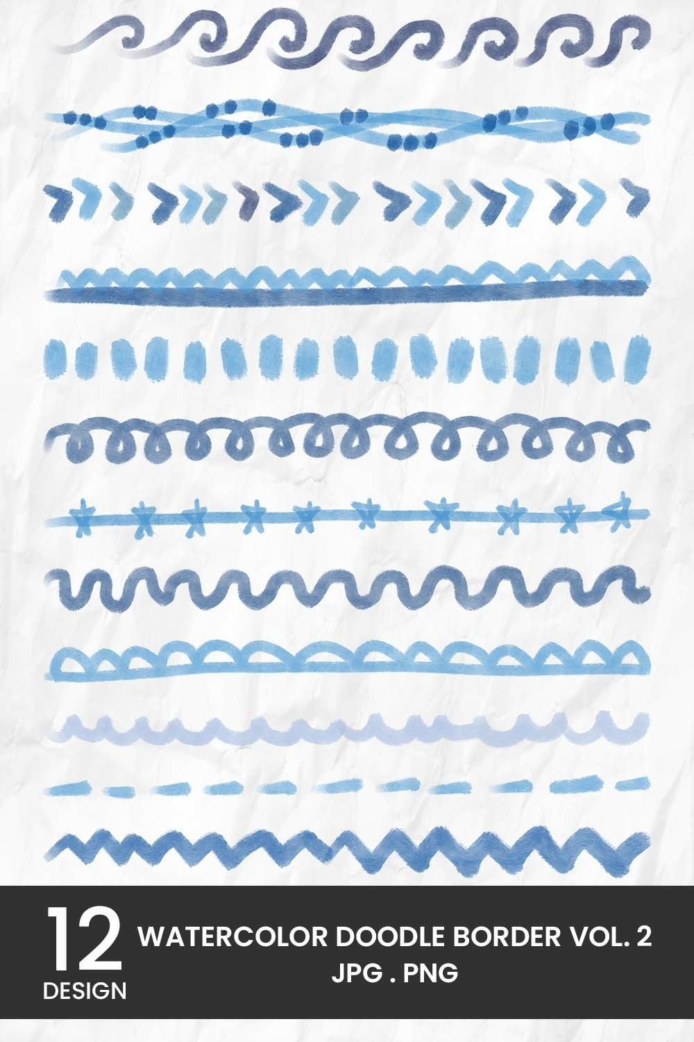 Watercolor Doodle Border Vol. 2 With 12 Variations