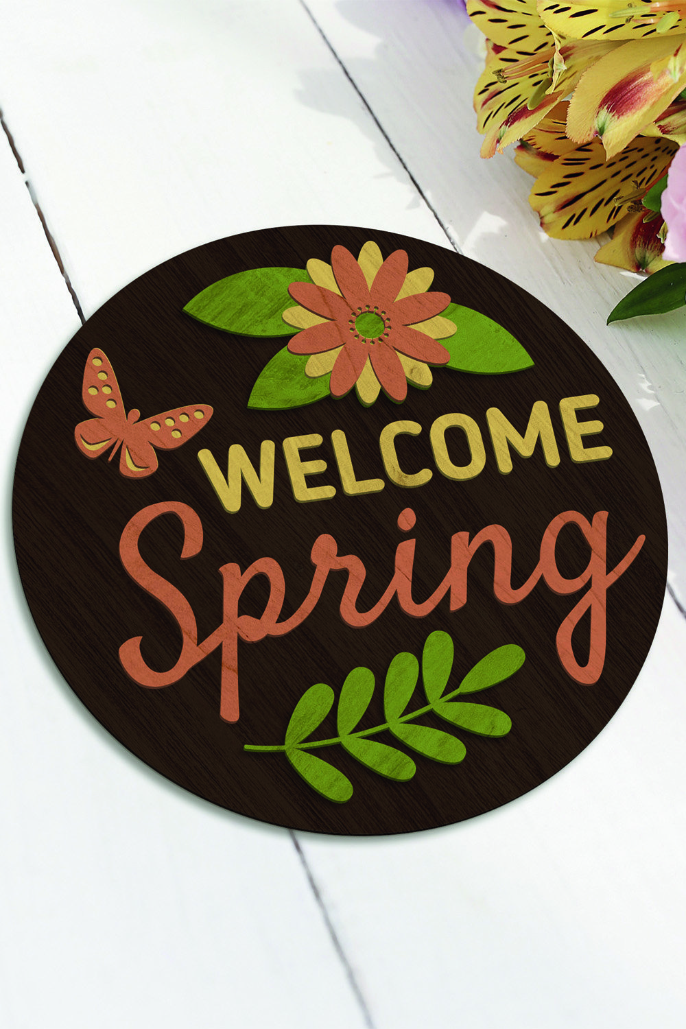 Welcome Spring Decorative Laser Cut Panel