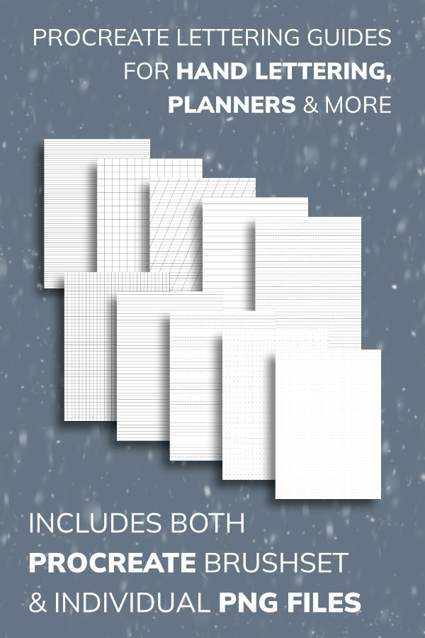 Procreate Brush stamp, Lettering guide Template, pre-made