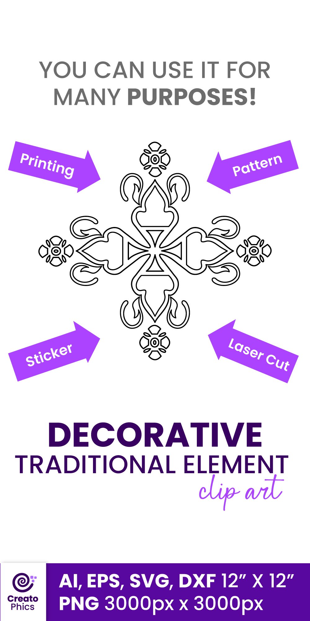 decorative traditional element vector clipart SVG 3