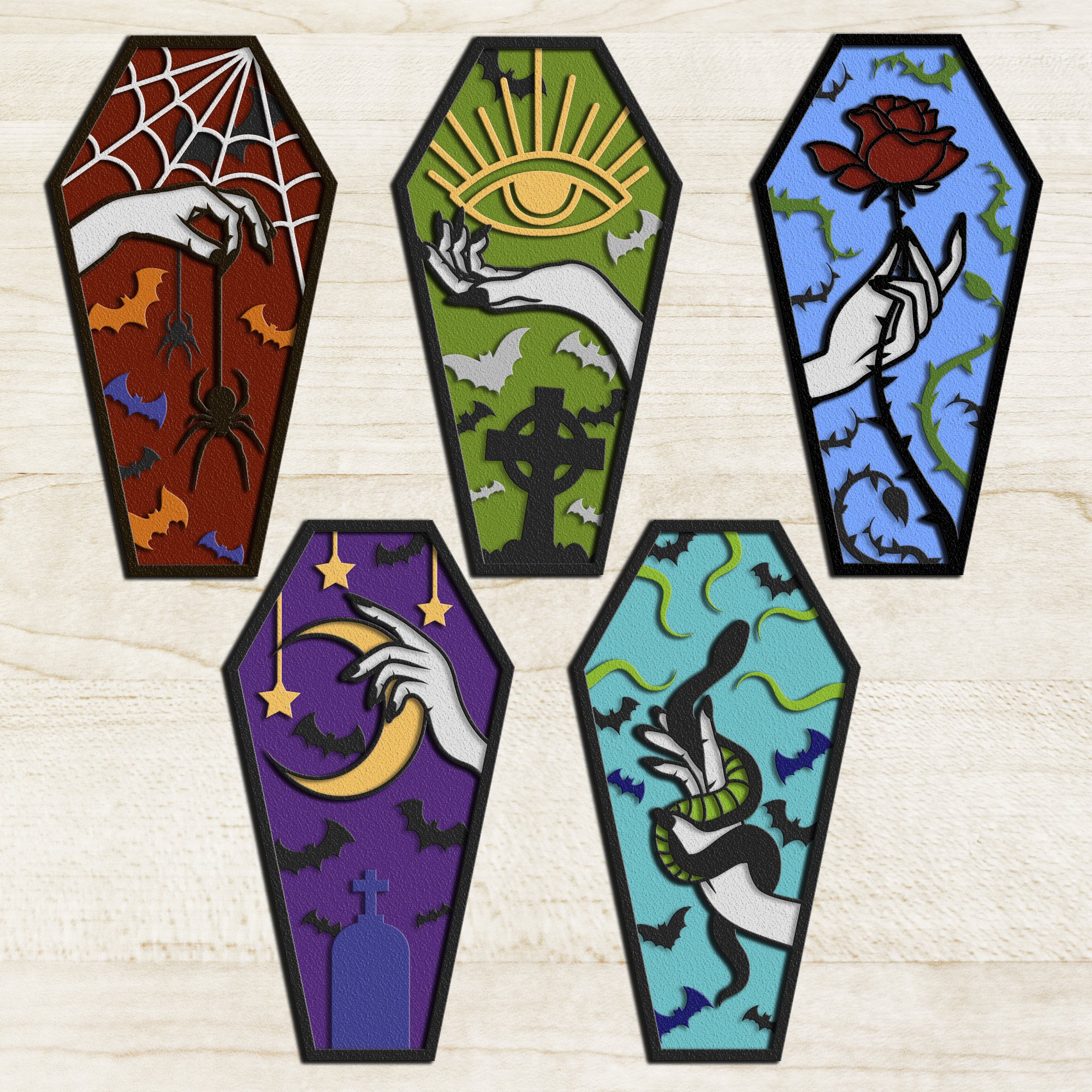 COFFIN HALLOWEEN BUNDLE Multilayer SVG Laser Cut Files