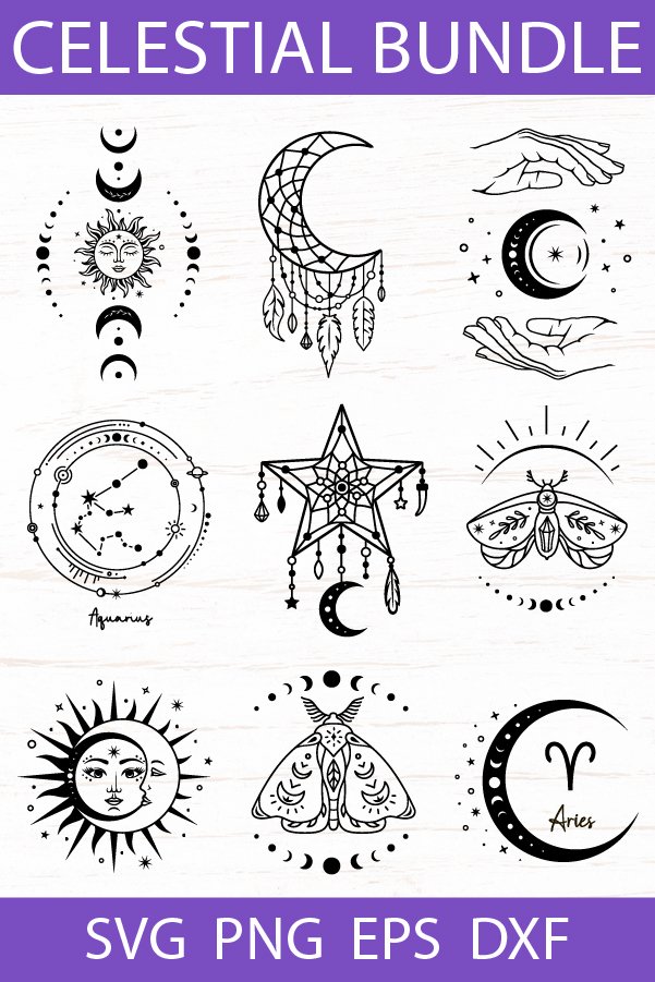 Celestial svg bundle, mystical & magic designs