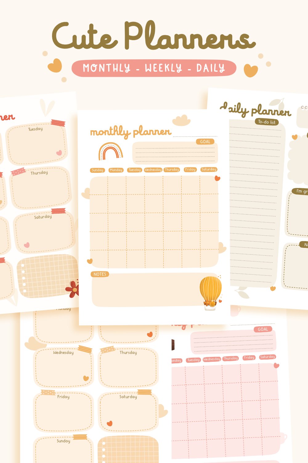 Cute Planners - Monthly, Weekly, Daily