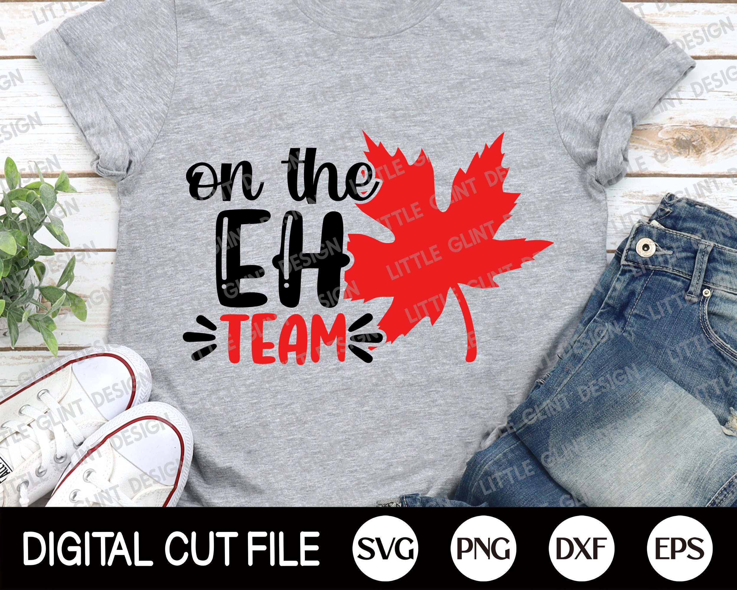 Canada Svg, Canada Day Svg, On the EH Team, Maple leaf Dxf