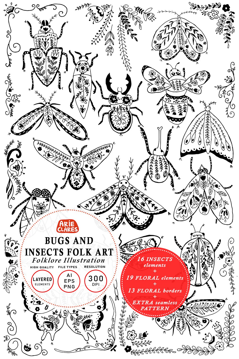 Bugs and Insects Folk Art