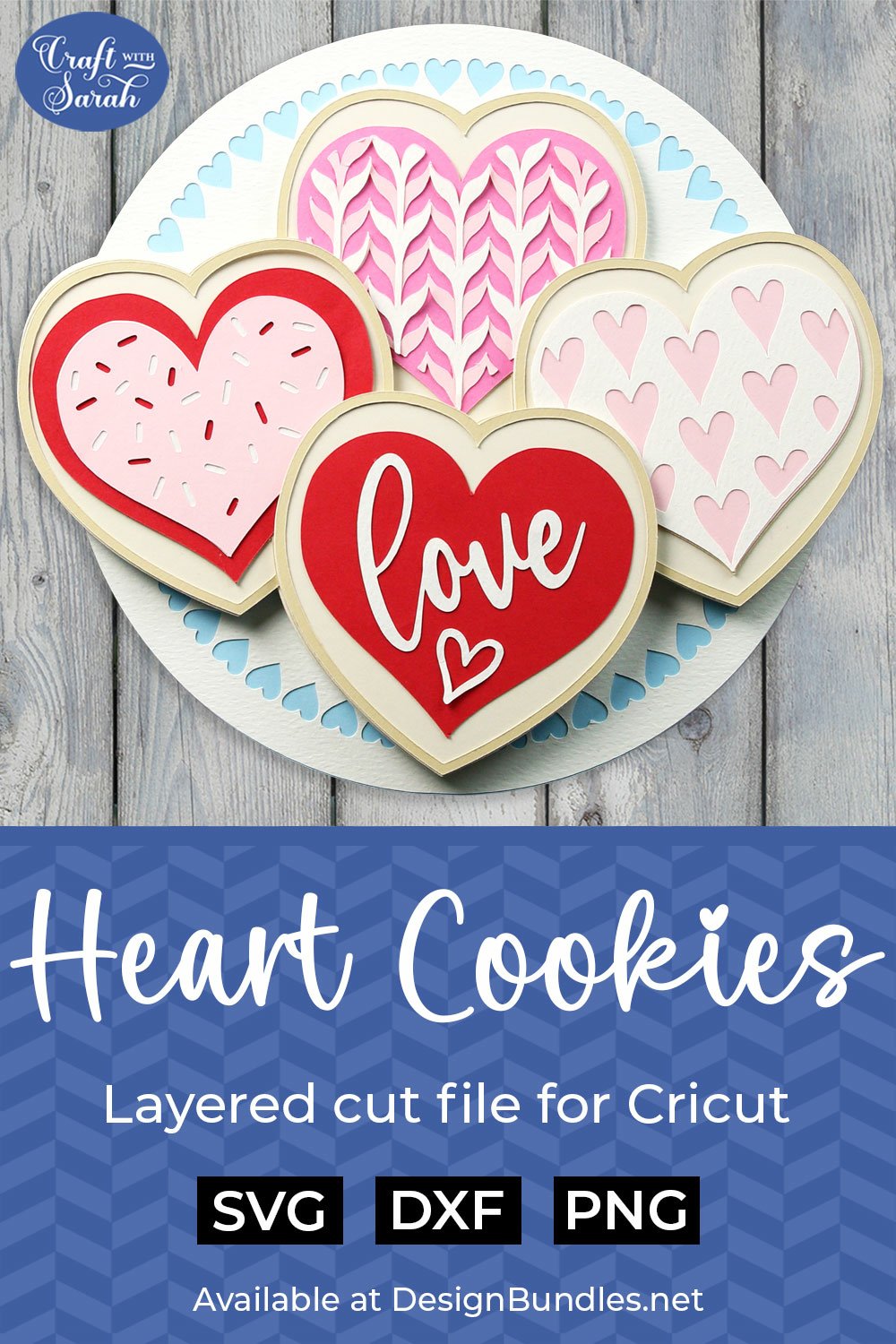 Heart Cookies SVG | Layered Happy Valentines Day SVG